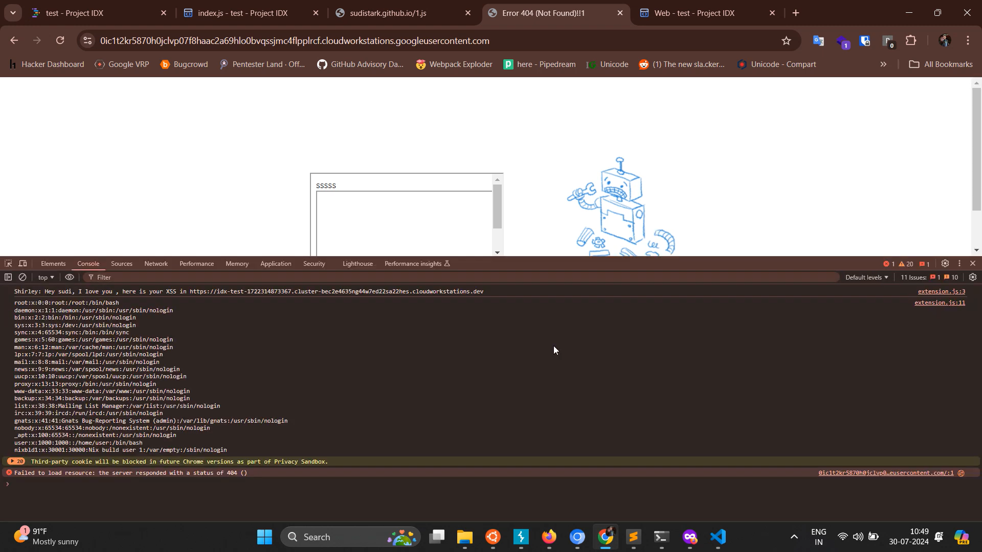 XSS in Google IDX Workstation | sudi’s blog